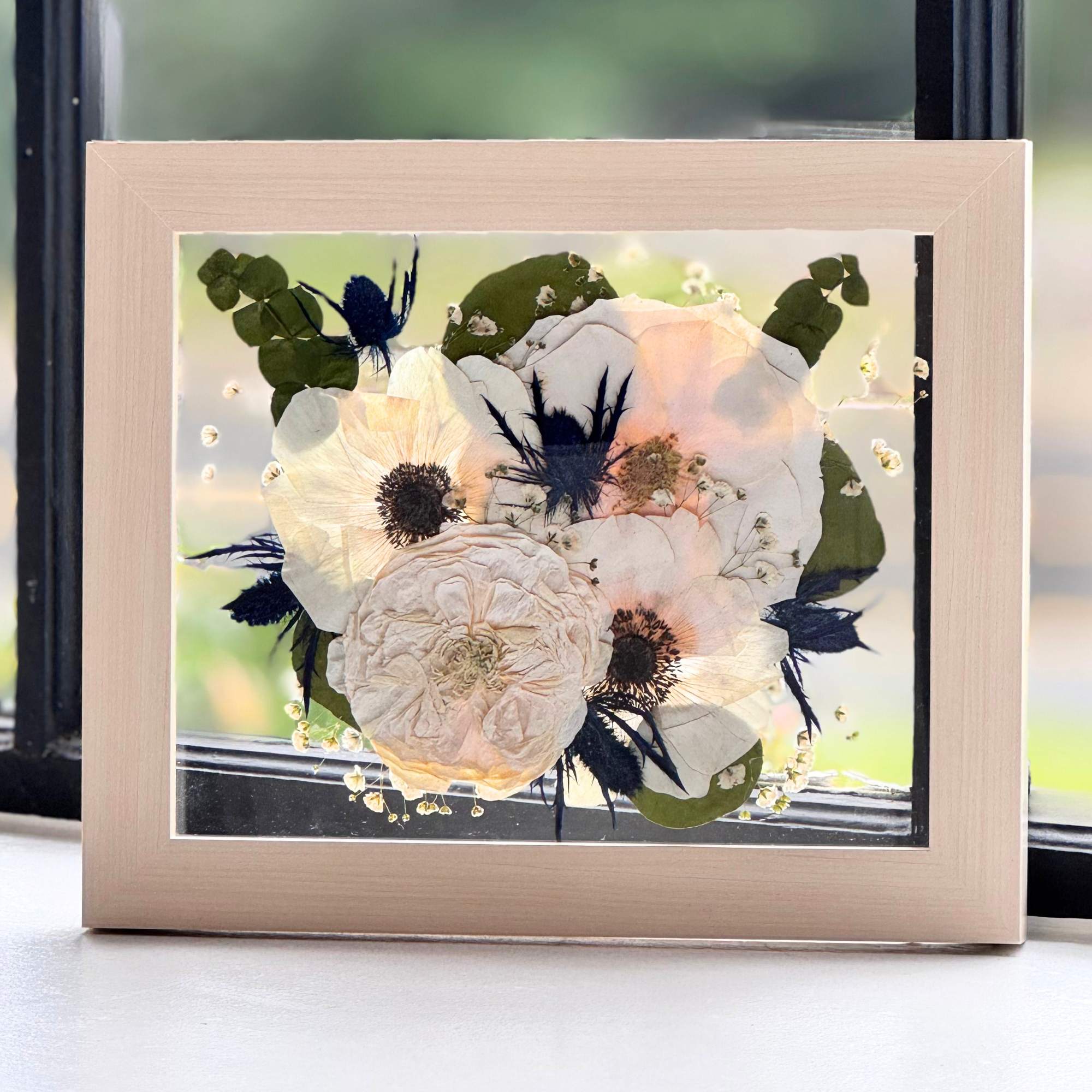 pressed flower frame black