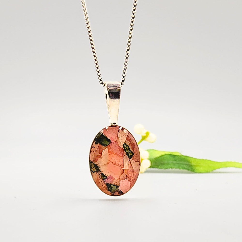Timeless Floral Keepsake – Oval Memorial Pendant Made from Your Flowers ...
