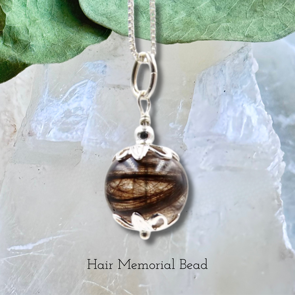 Hair Memorial Bead | Custom Resin Keepsake Jewelry - Flowers Forever ...