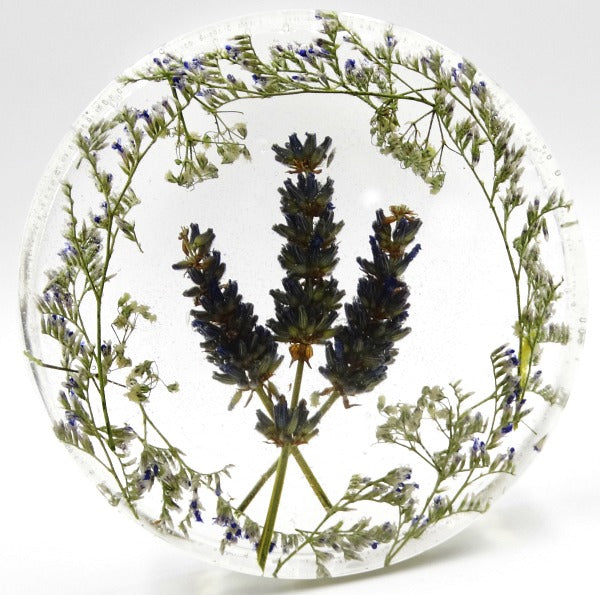 Resin Pressed Flower Round Paperweight - Flowers Forever & Bellabeads